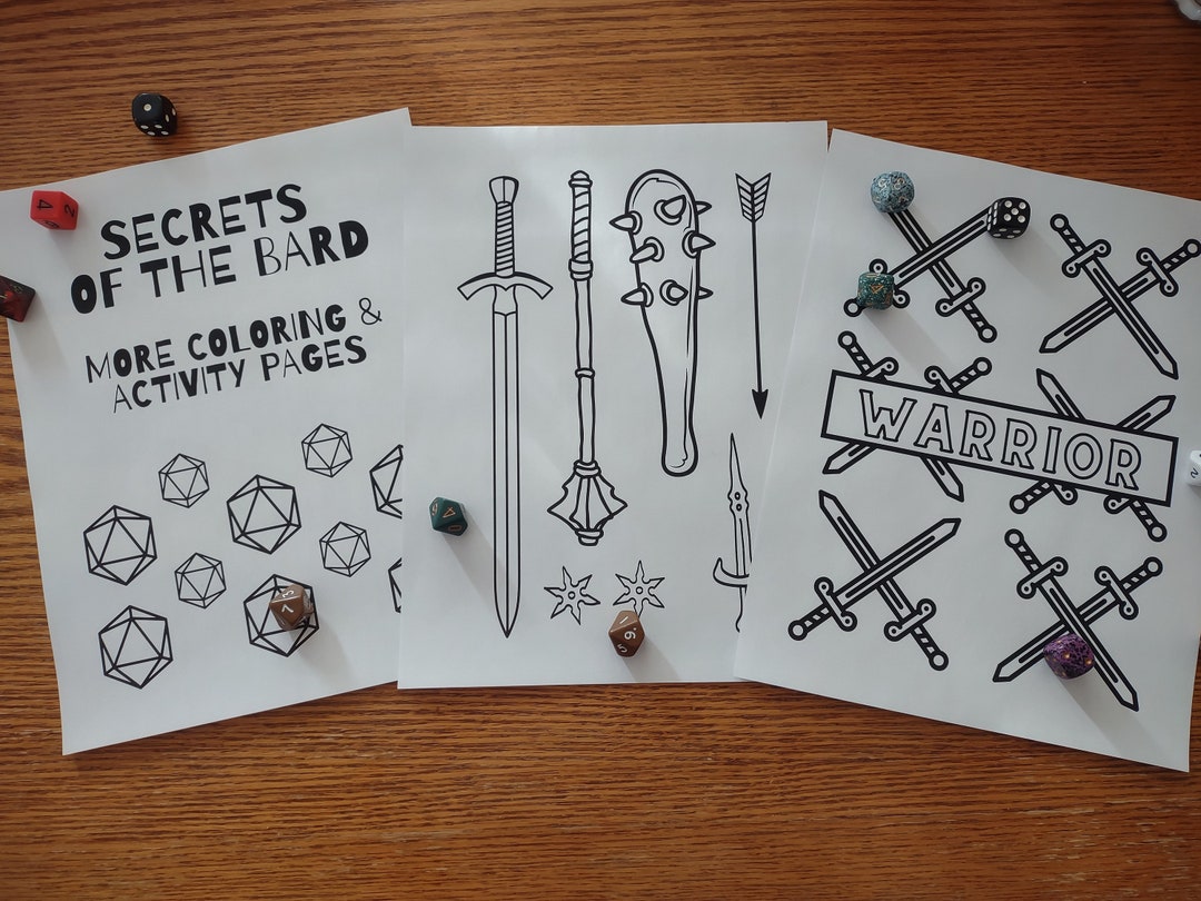 Dnd Inspired More Coloring and Activity Pages (21 Page Digital Download ...