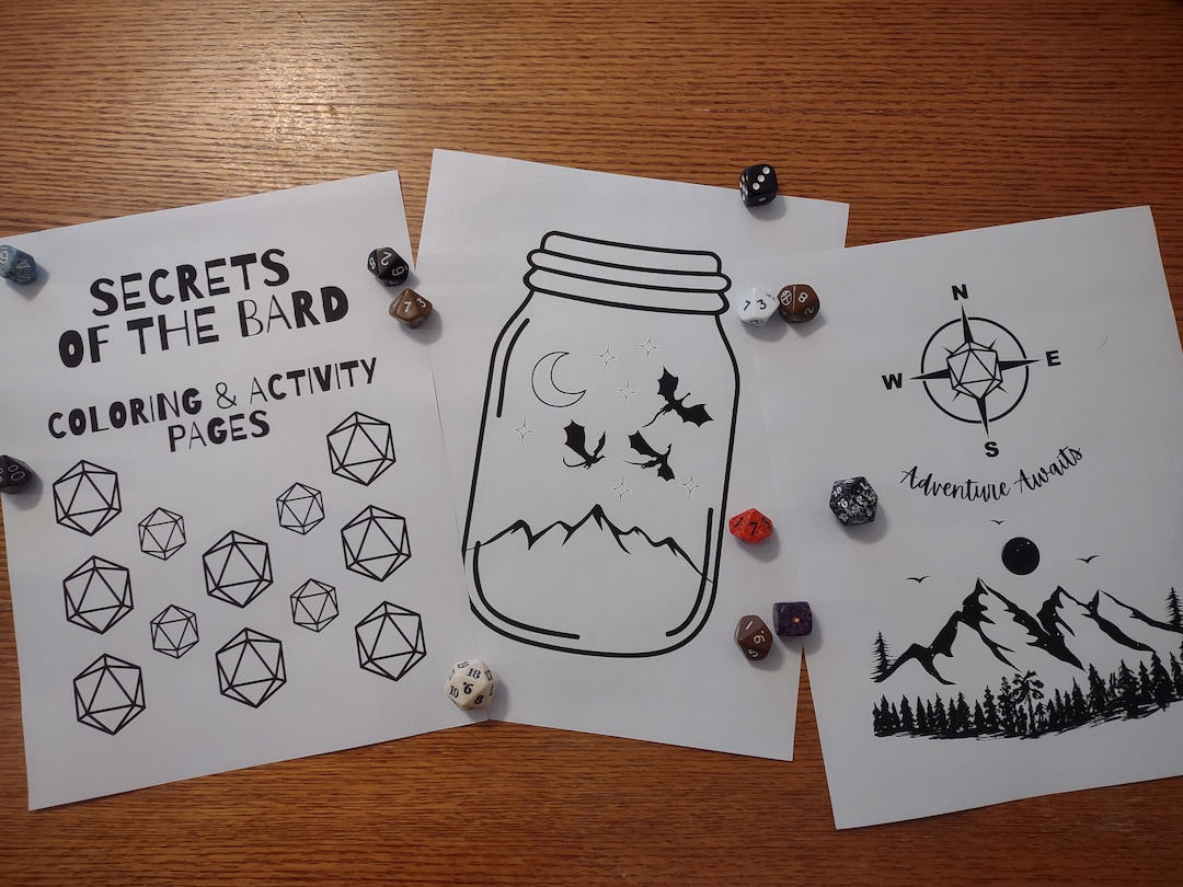 Dnd Inspired Coloring and Activity Pages 21 Page Digital Download - Etsy
