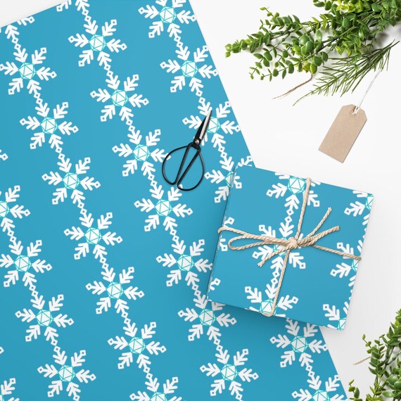 Blue Snowflake Wrapping Paper