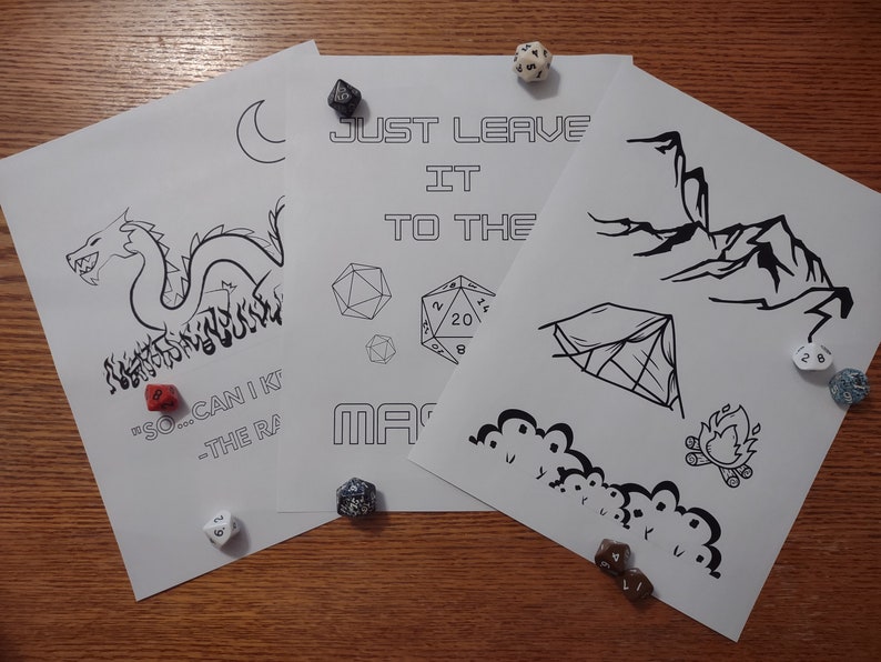 Dnd Inspired Coloring and Activity Pages 21 Page Digital Download - Etsy