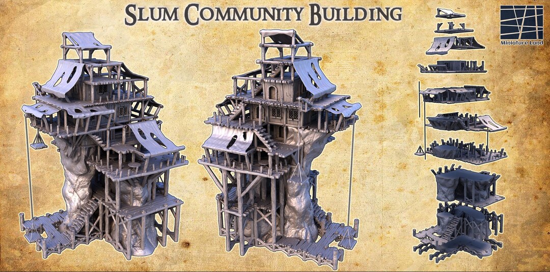 Slum Community Building | 3D Printed Tabletop Terrain for Dnd & Rpg ...