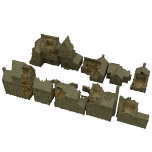 Ruined Village Medieval Terrain, Dnd Destroyed Village, Miniatureland ...