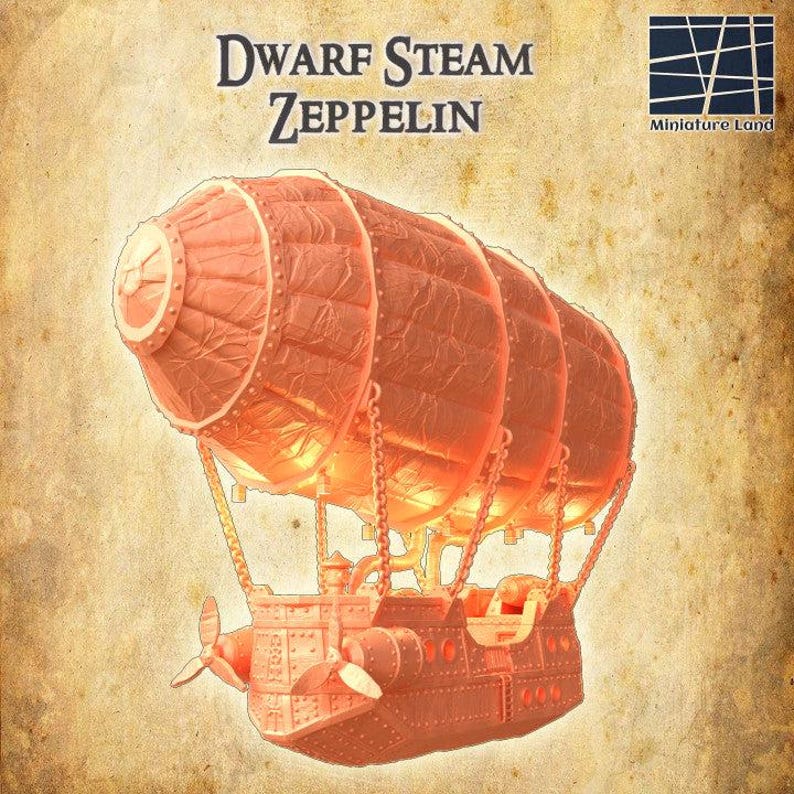 Large Dwarf Steam Zeppelin Miniature Wargaming Terrain | Dnd Miniature ...