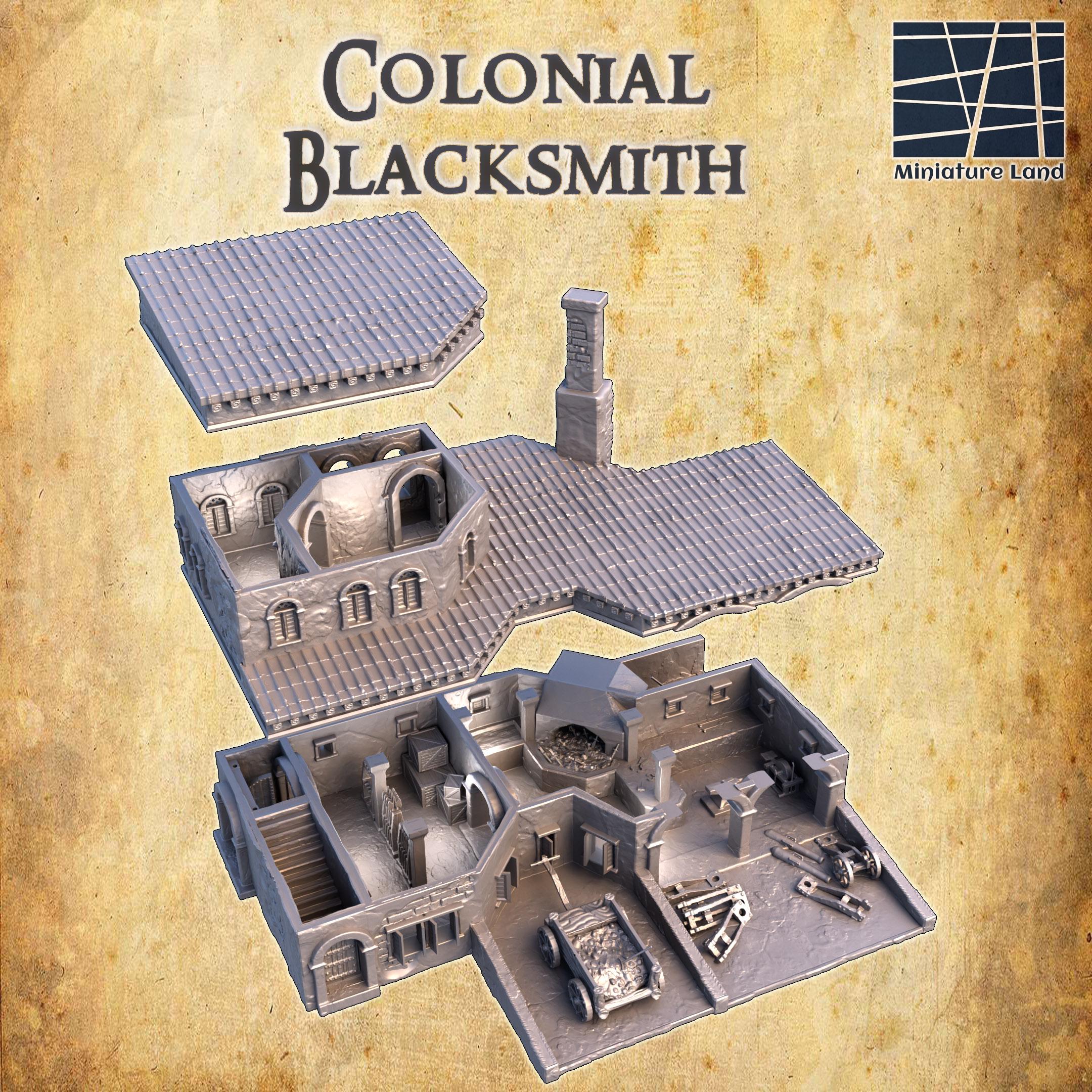 Colonial Blacksmith | 3D Printed Medieval Fantasy Tabletop Terrain for ...