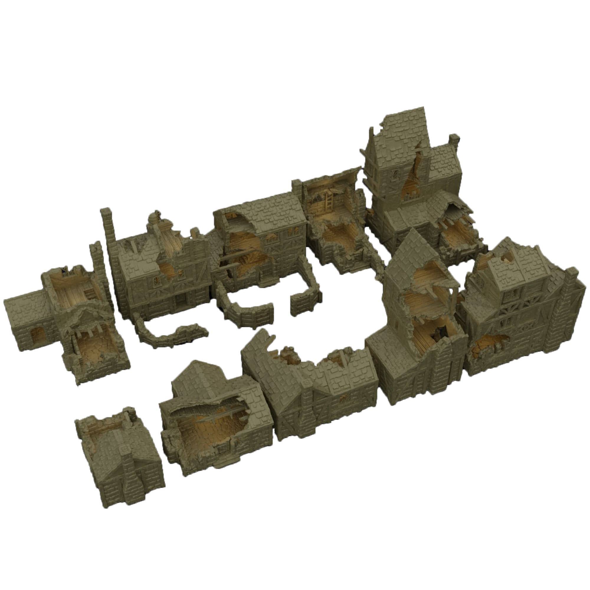 Ruined Village Medieval Terrain, Dnd Destroyed Village, Miniatureland ...