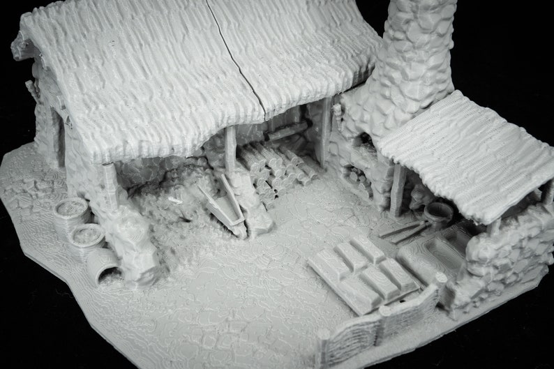 Blacksmith House Dnd Terrain, Dnd Miniature Terrain, Blacksmith Forge ...