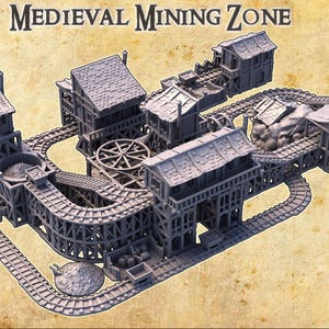 Medieval Mining Zone | 3D Printed Modular Tabletop Terrain Set | Dnd ...