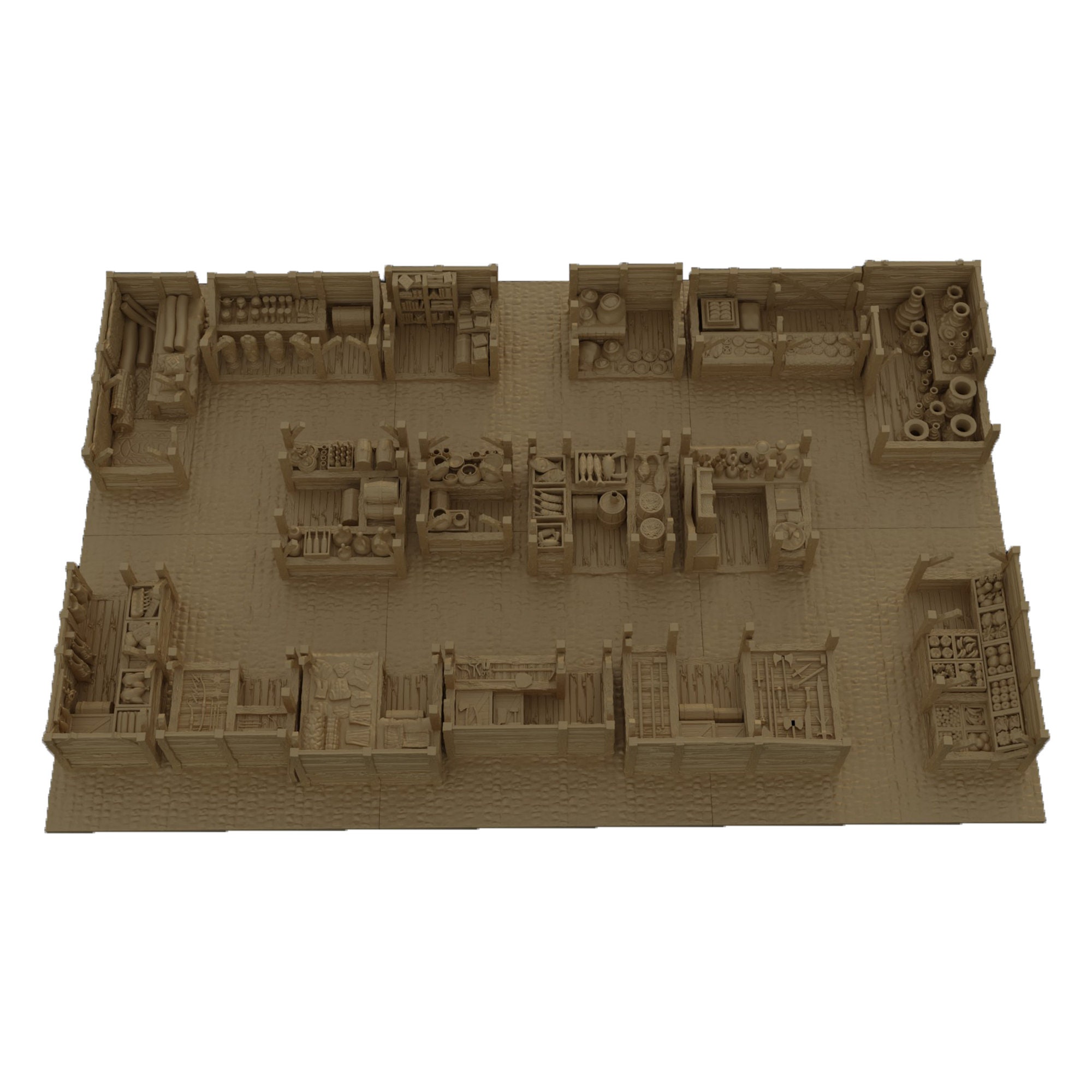 Grand Marketplace Terrain W/ Market Stalls, Dnd Marketplace W/ Market ...