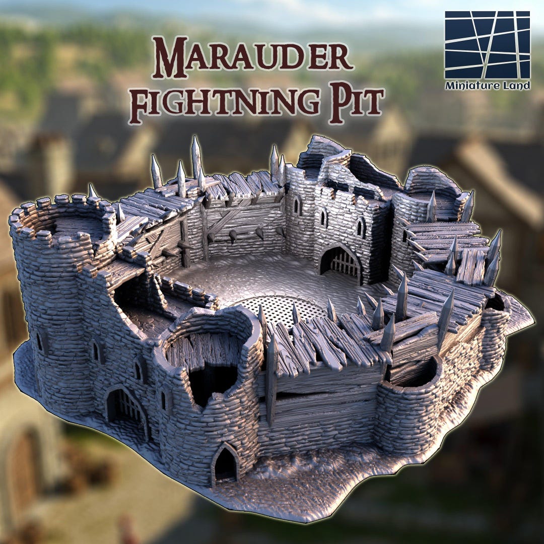 Marauder Fighting Pit Tabletop Terrain | 3D Printed, Ruined Gladiator ...