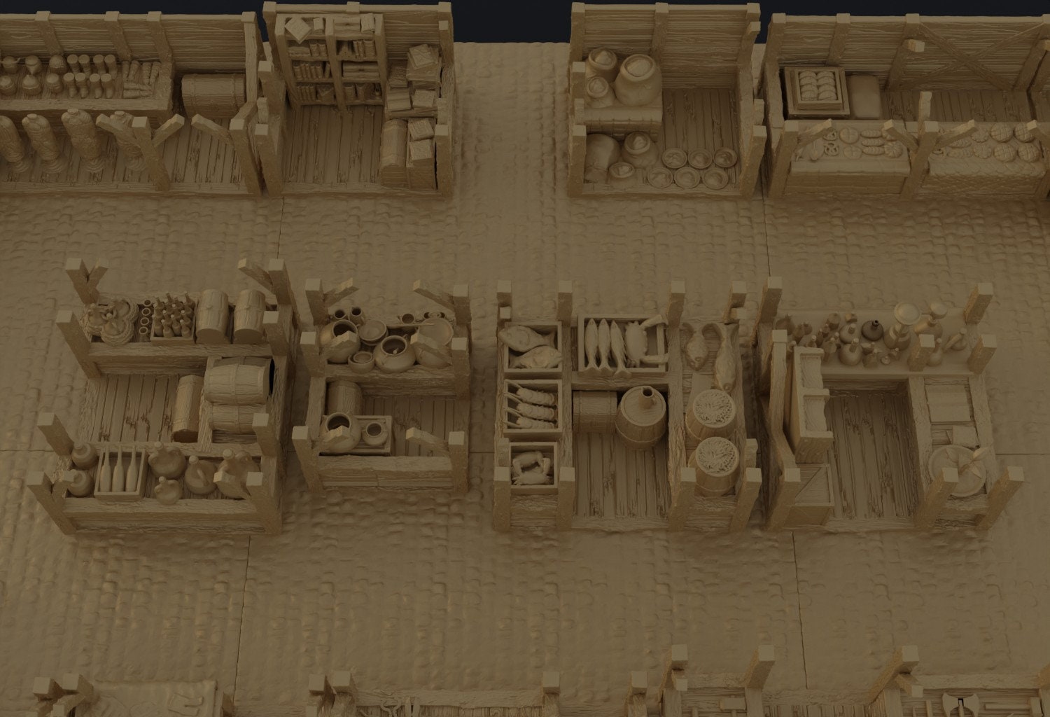 Grand Marketplace Terrain W/ Market Stalls, Dnd Marketplace W/ Market ...