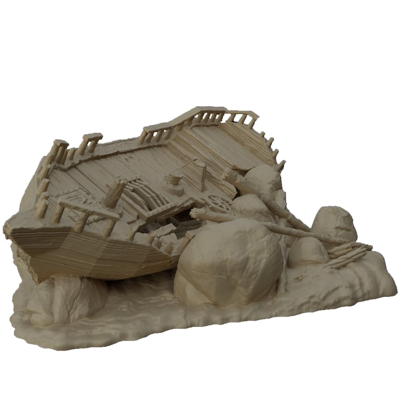 Ashored Galley Dnd Pirate Terrain Pirate Ship Terrain Small - Etsy