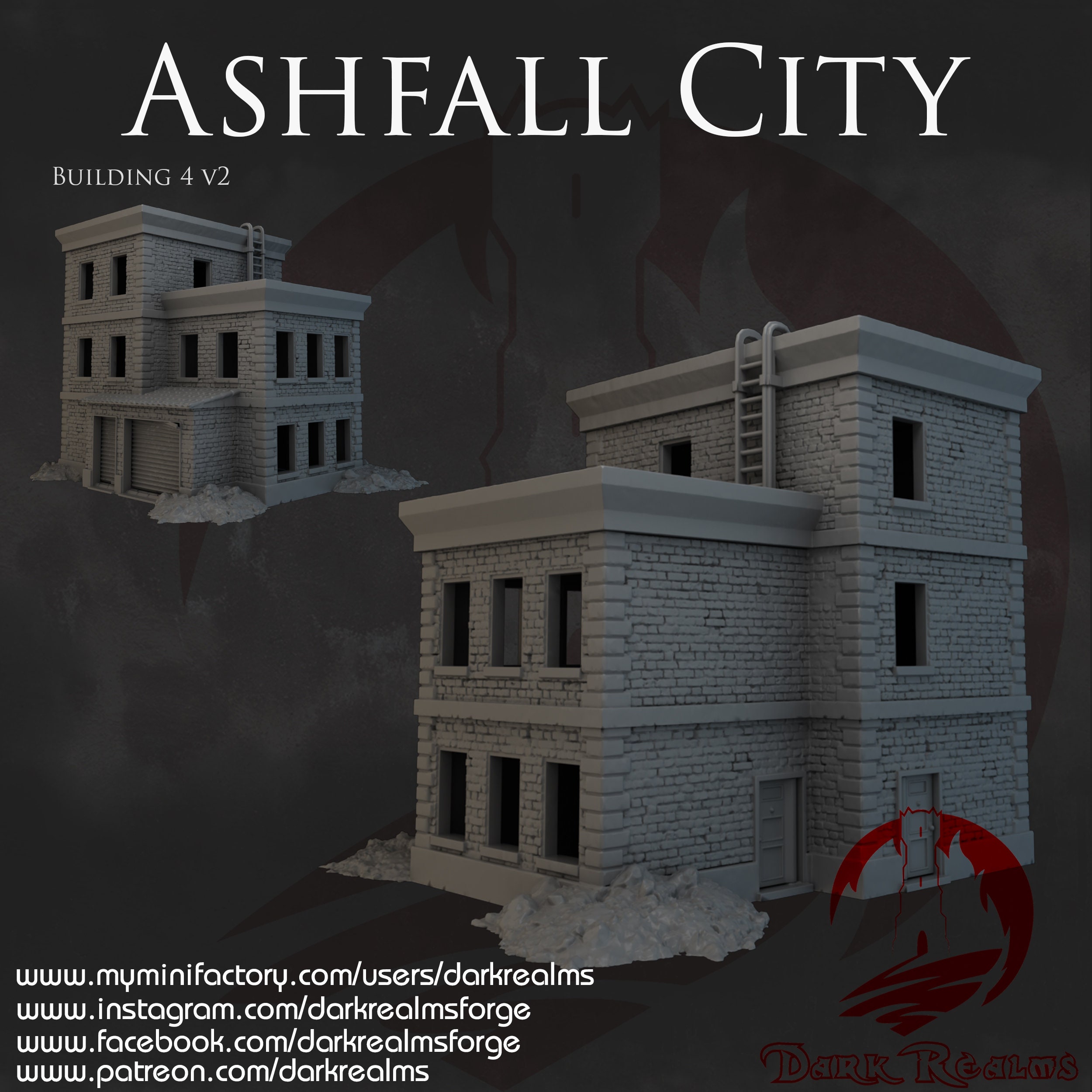 Ashfall City, Building 4, Townhome Modern City Terrain, Dark Realms - Etsy
