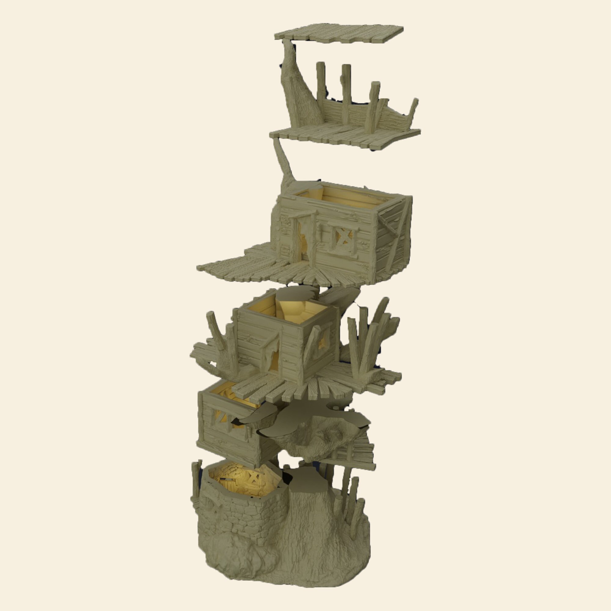 Tree Hovel Terrain for Dnd, Treehouse Dnd Terrain, Dungeons and Dragons ...