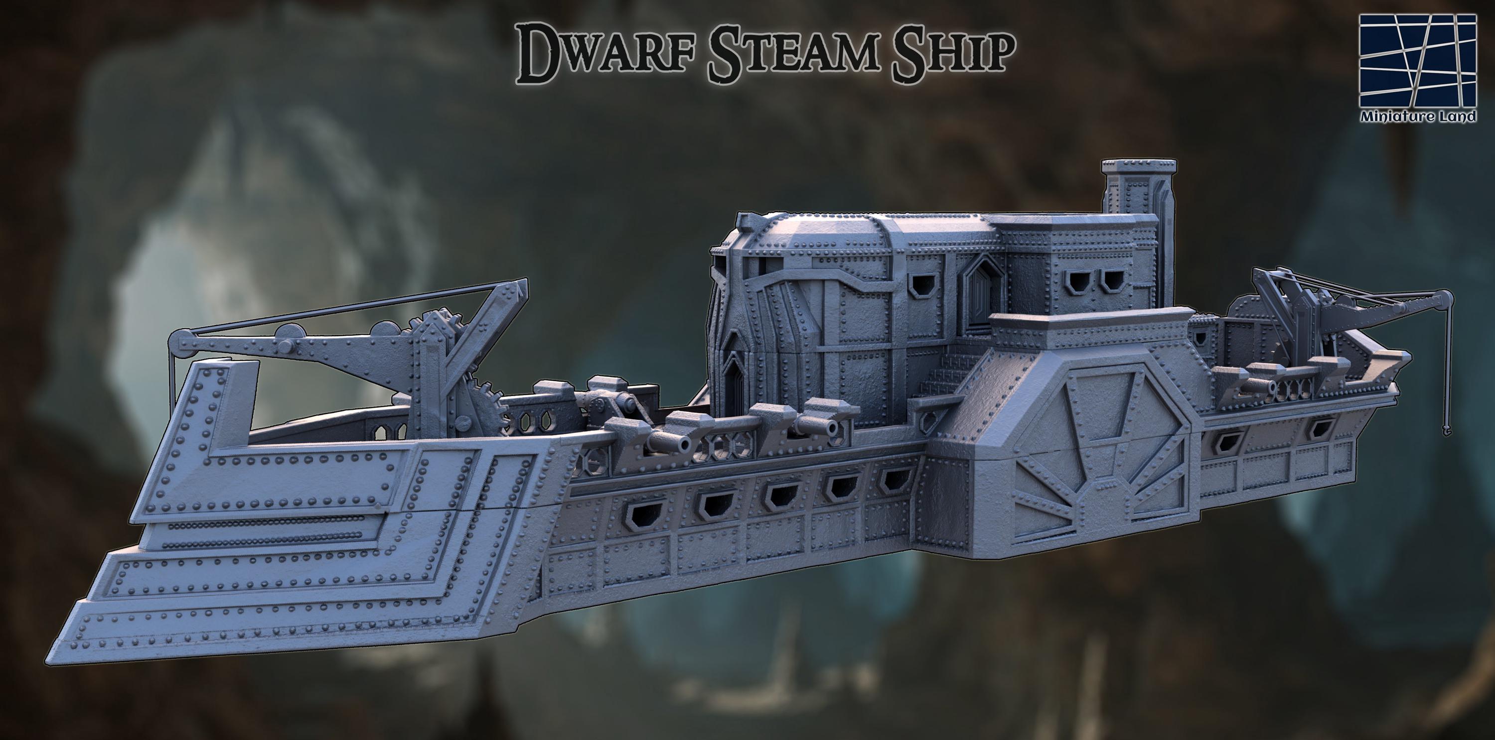 Dwarf Steam Ship | 3D Printed Terrain for D&D and RPG Tabletop Gaming ...