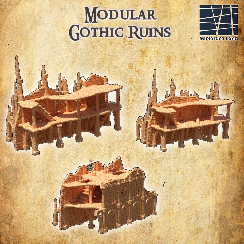 Modular Gothic Ruin, Dnd Ruins Terrain, Large Ruin, Miniatureland - Etsy