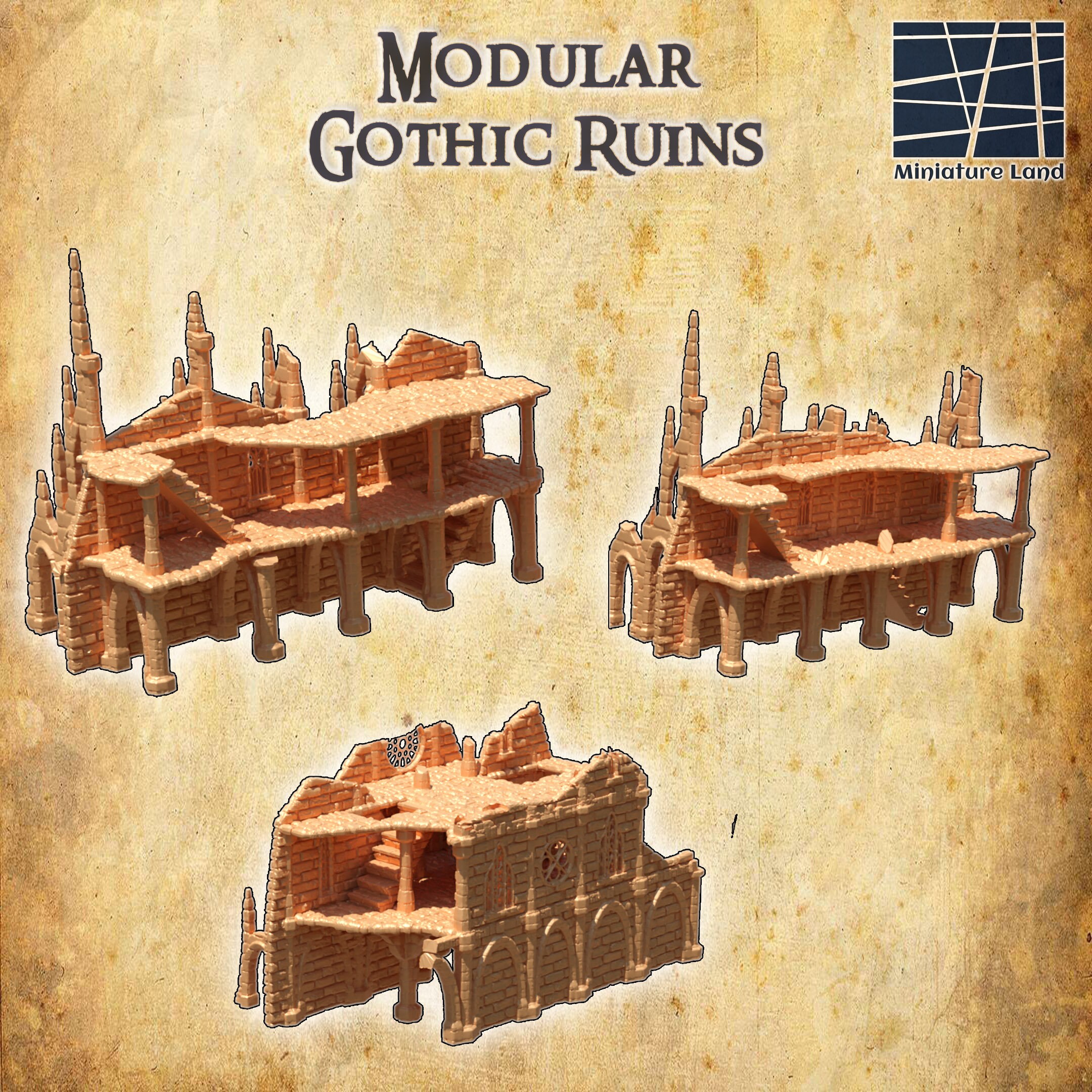 Modular Gothic Ruin, Dnd Ruins Terrain, Large Ruin, Miniatureland - Etsy