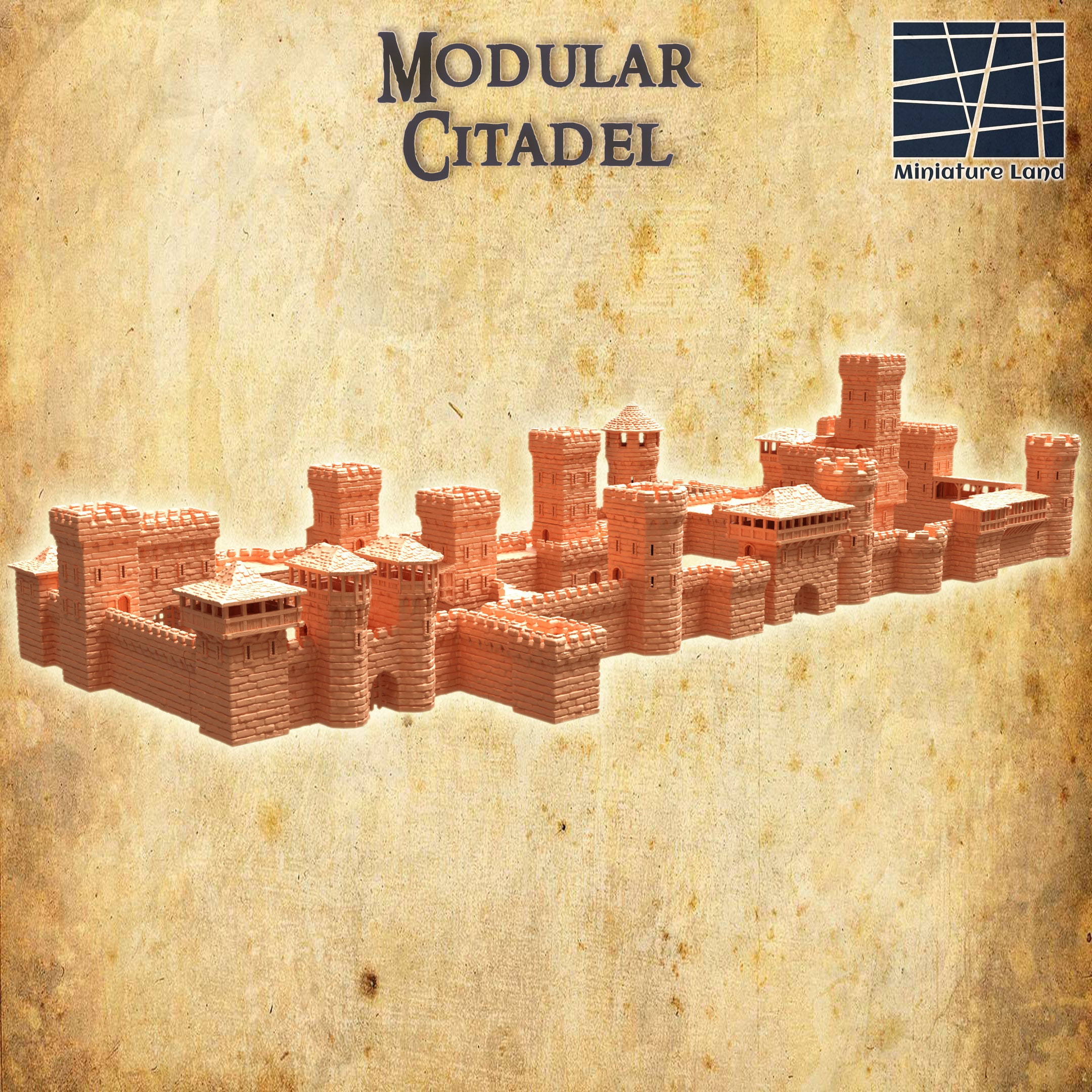 Dnd Modular Citadel Mega Terrain, Dnd Medieval Walled City (28mm ...