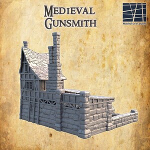 Medieval Gunsmith Building | 3D Printed Tabletop Terrain for Dnd, RPG ...