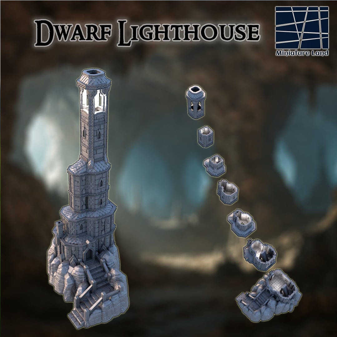 Dwarf Lighthouse | Dnd Terrain, Dnd Accessories, Dungeon Master Gifts ...