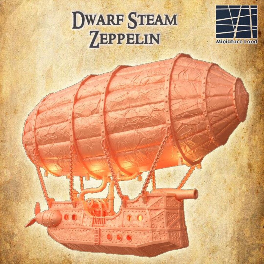 Large Dwarf Steam Zeppelin Miniature Wargaming Terrain | Dnd Miniature ...