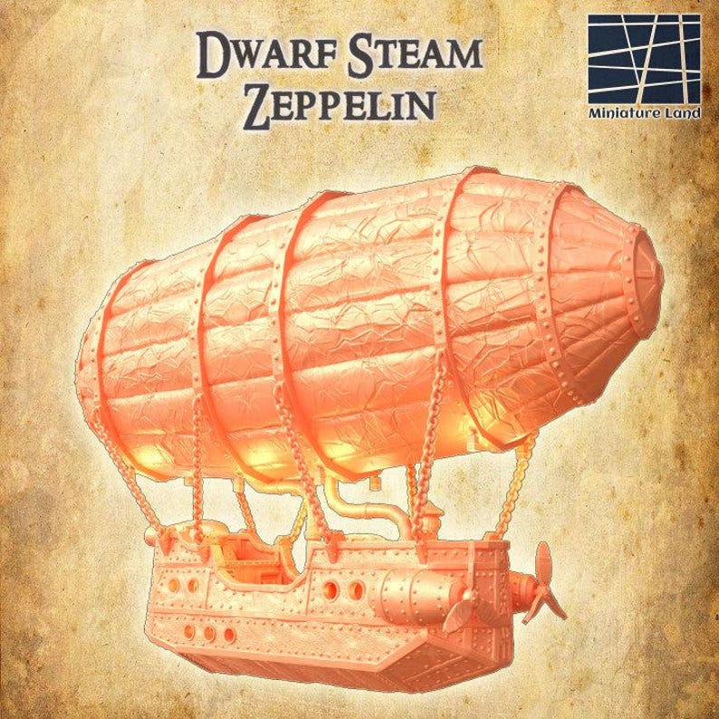 Large Dwarf Steam Zeppelin Miniature Wargaming Terrain | Dnd Miniature ...