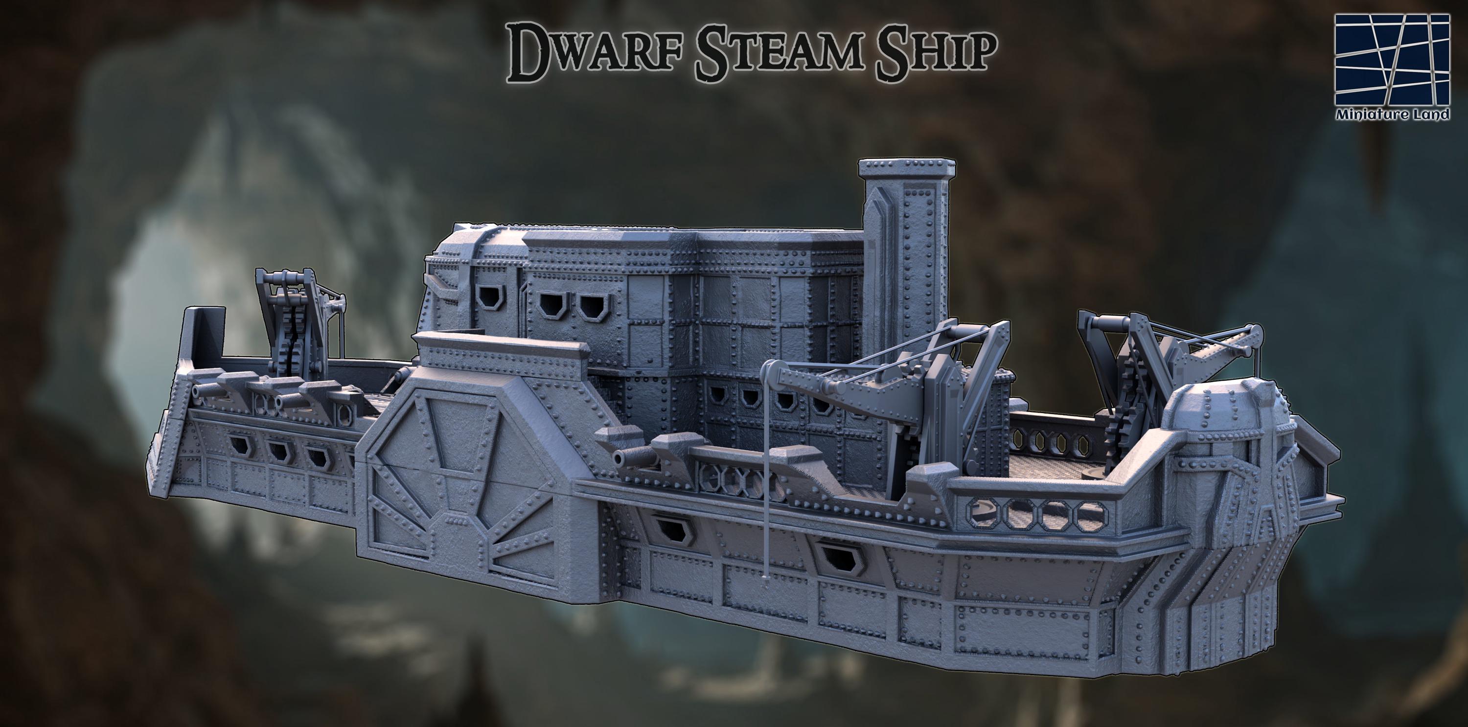 Dwarf Steam Ship | 3D Printed Terrain for D&D and RPG Tabletop Gaming ...