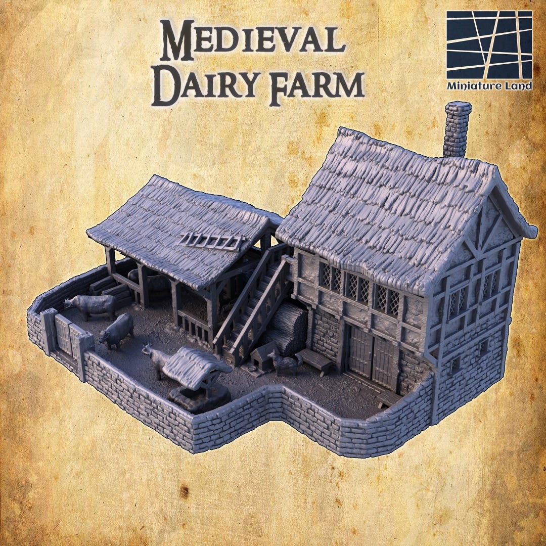 Medieval Dairy Farm 3D Printed Terrain | D&D + RPG Scenery | Fantasy ...