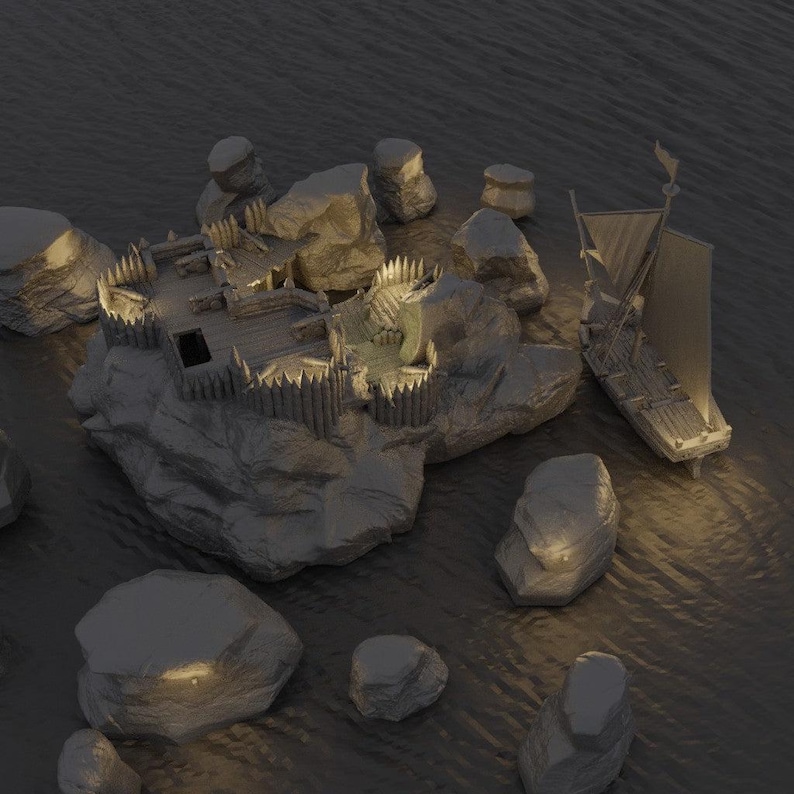 Small Pirate Cove | Dnd Terrain, Dnd Accessories, Dungeon Master Gifts ...