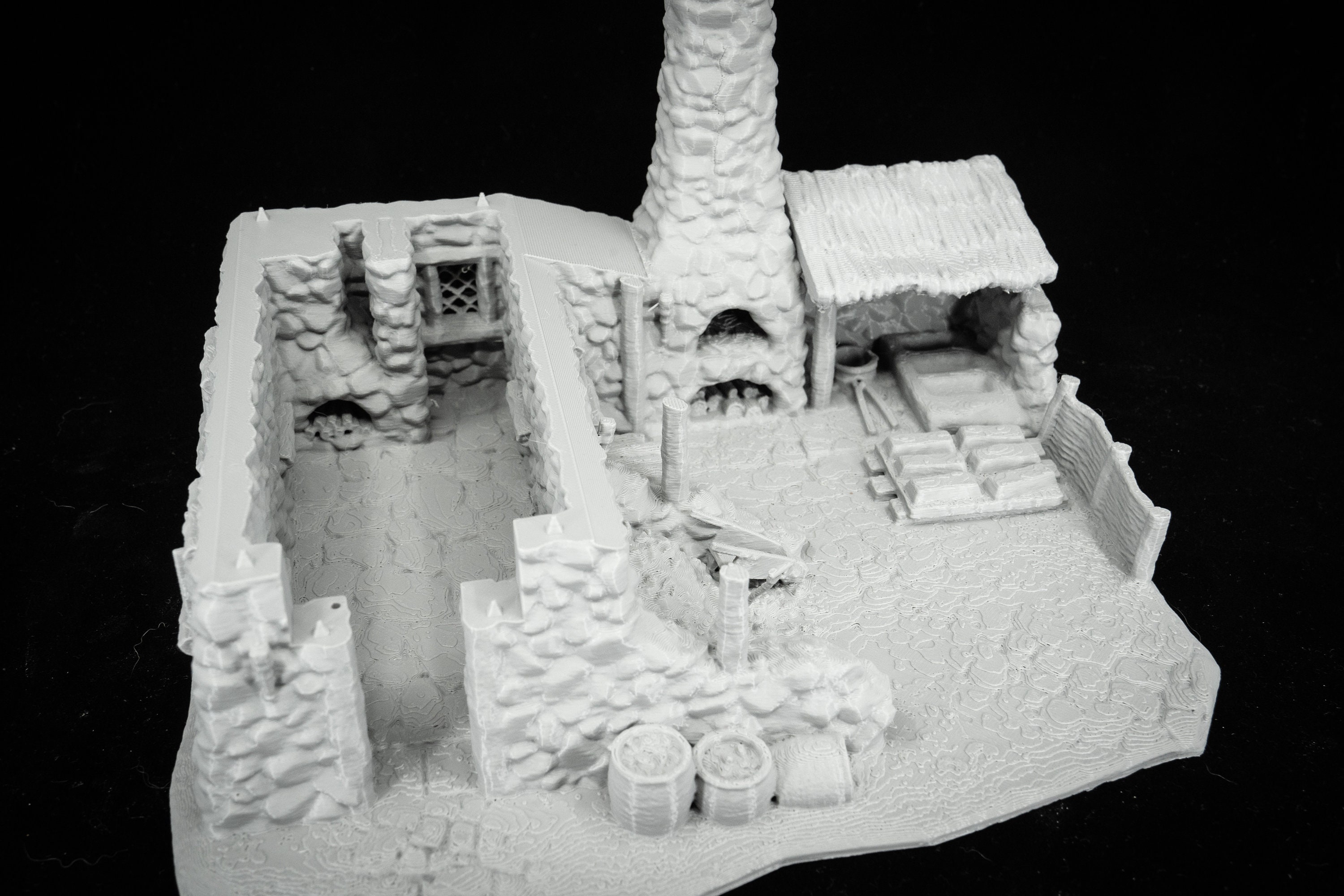 Blacksmith House Dnd Terrain, Dnd Miniature Terrain, Blacksmith Forge ...