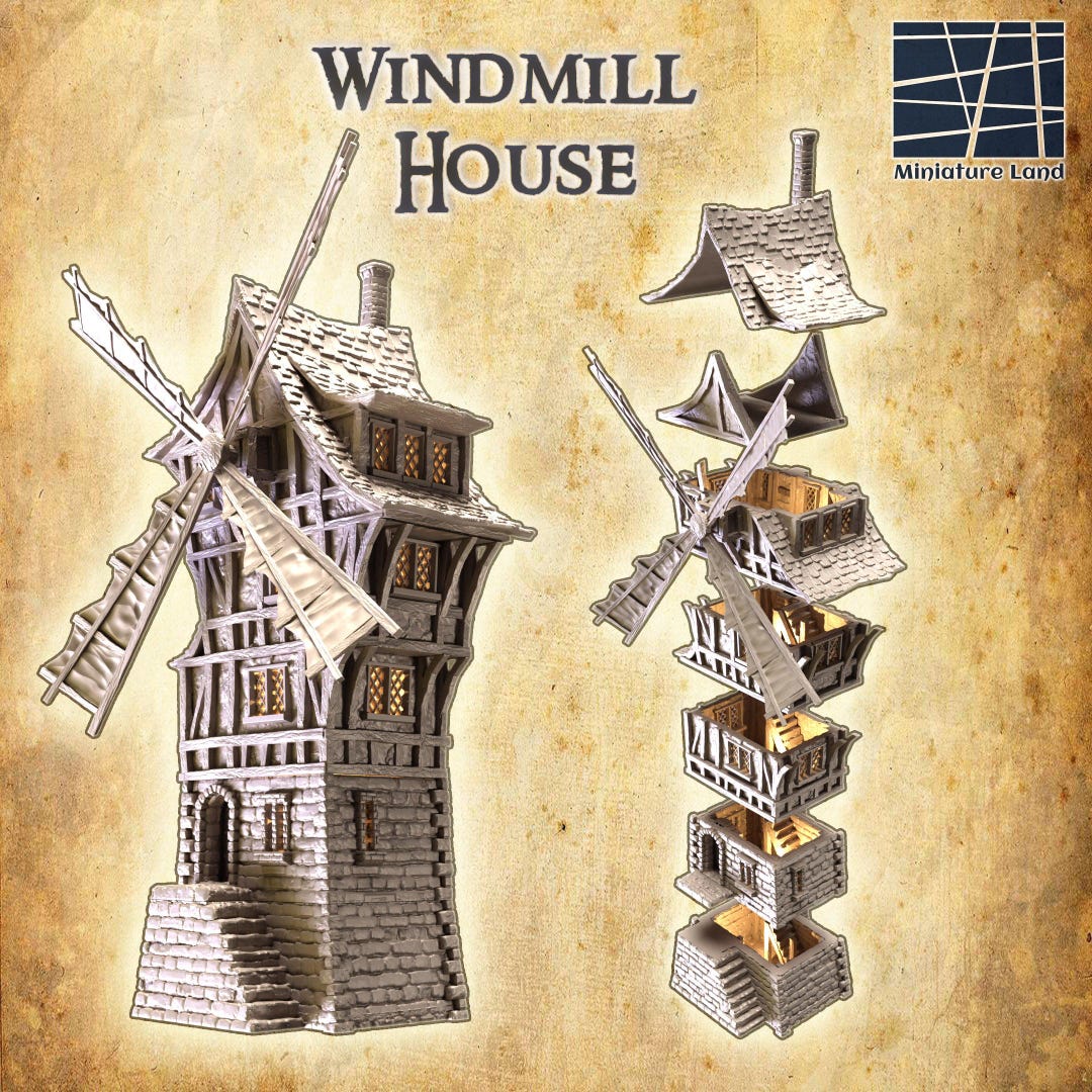 Windmill House | 3D Printed Fantasy Tabletop Terrain for Dnd & RPG ...