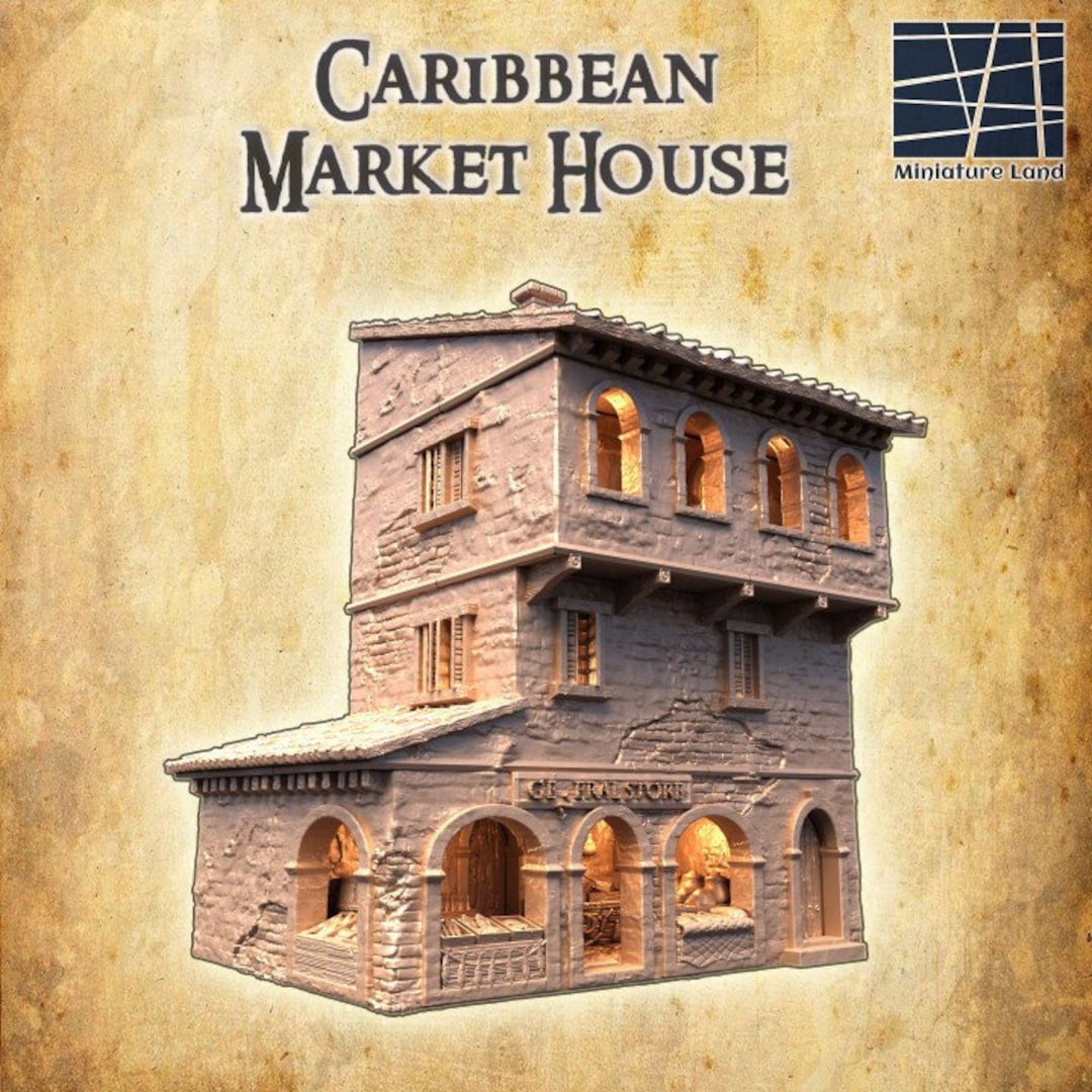 Caribbean Market House - Tabletop Terrain - Pirate Terrain - Etsy