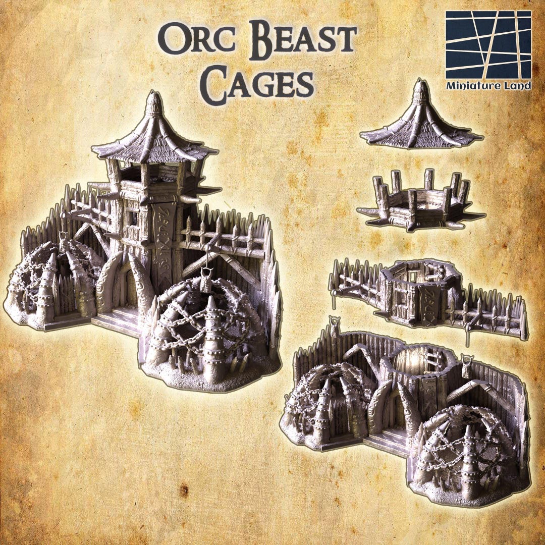 Orc Beast Cages | 3D Printed Tabletop Terrain Set for Dnd & RPG ...