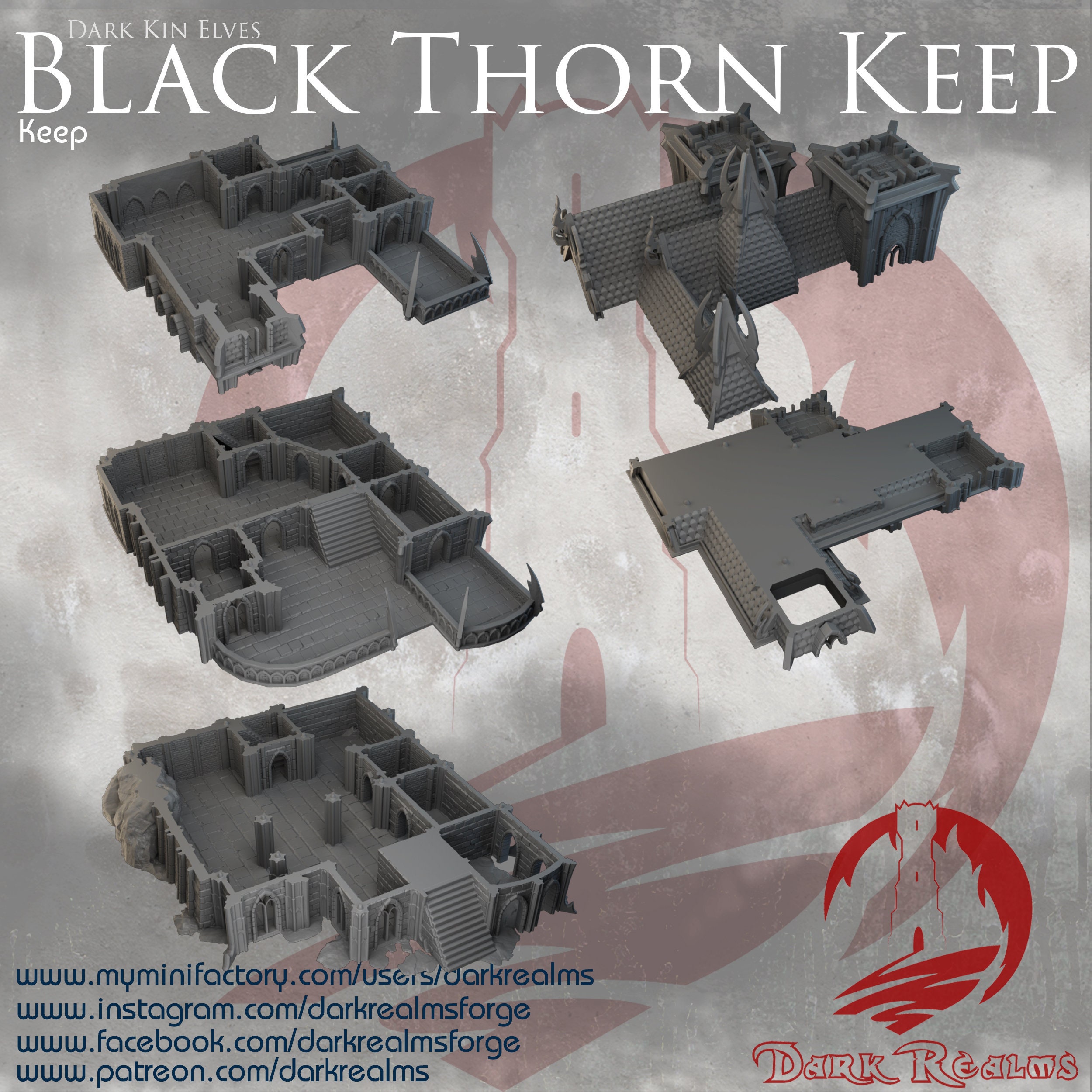 Black Thorn Keep, Dark Realms, Dark Kin Elves - Etsy