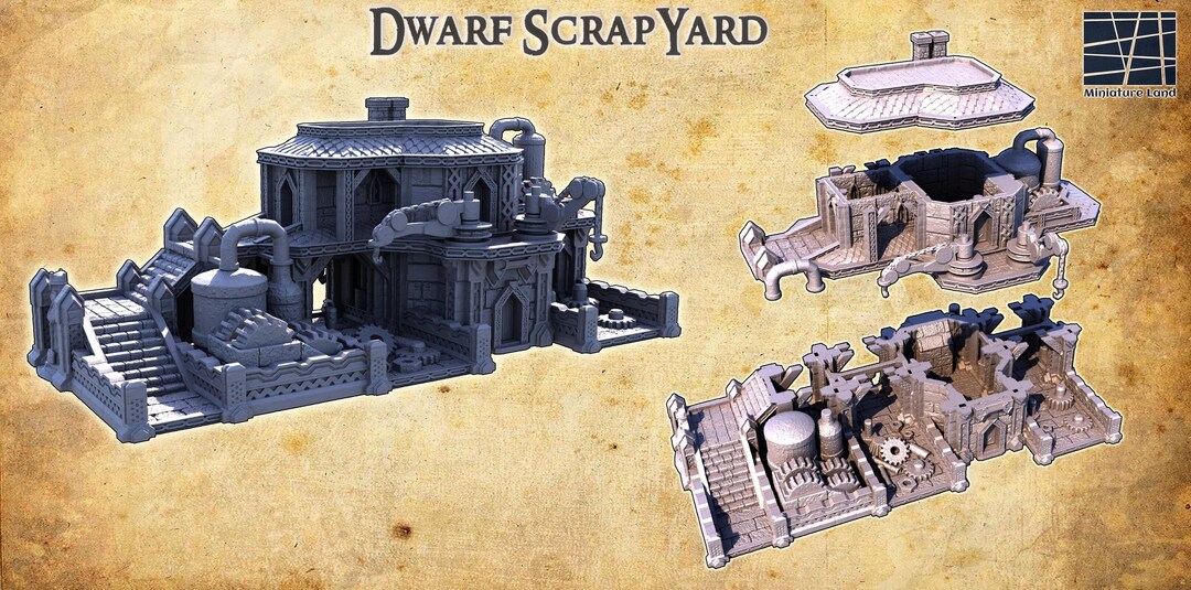 Dwarf Scrapyard | 3D Printed Fantasy Tabletop Terrain for Dnd & RPG ...