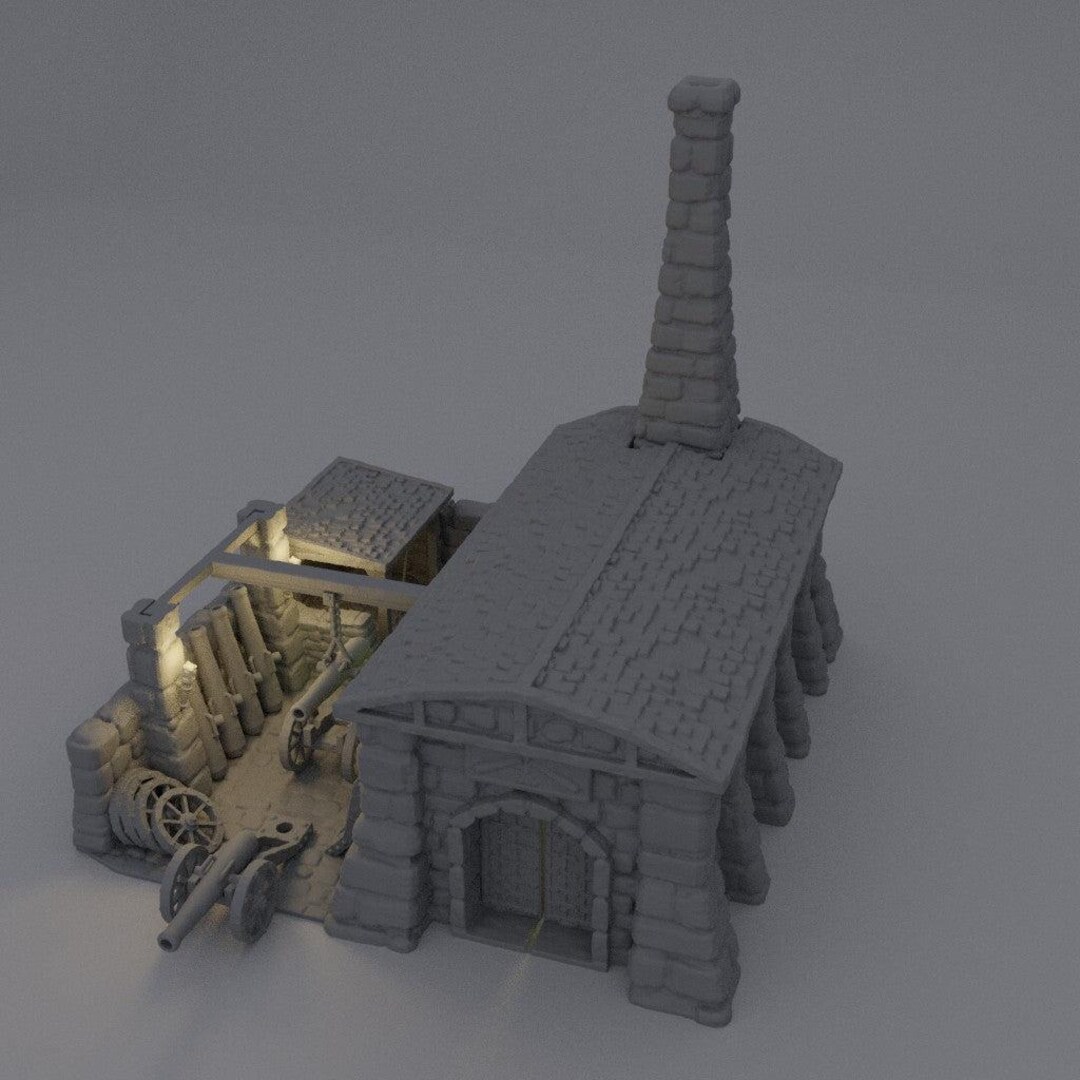 Medieval Cannon Forge Terrain for DND, Warhammer 40K, Age of Sigmar ...