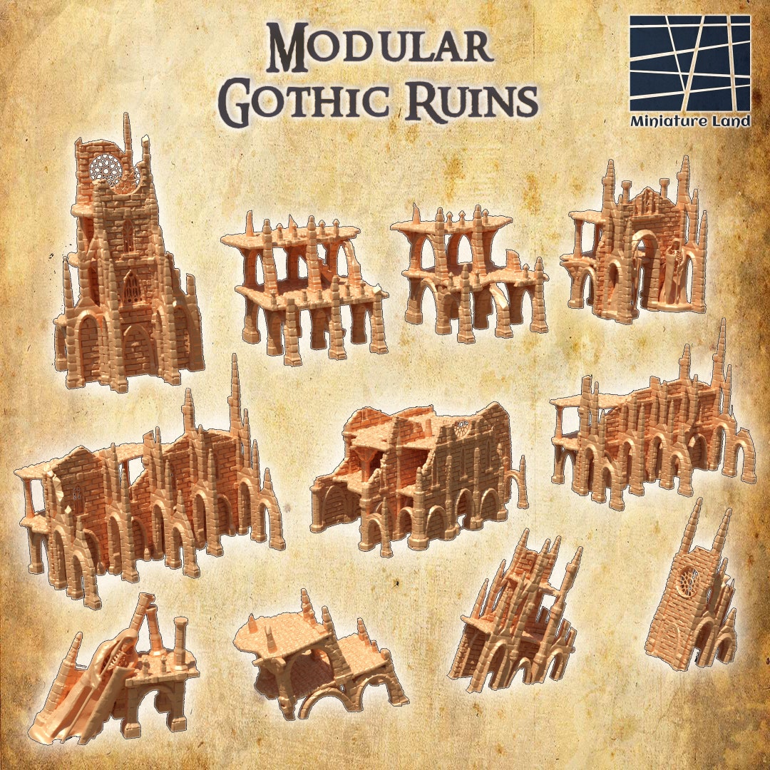 Modular Gothic Ruin, Dnd Ruins Terrain, Large Ruin, Miniatureland - Etsy