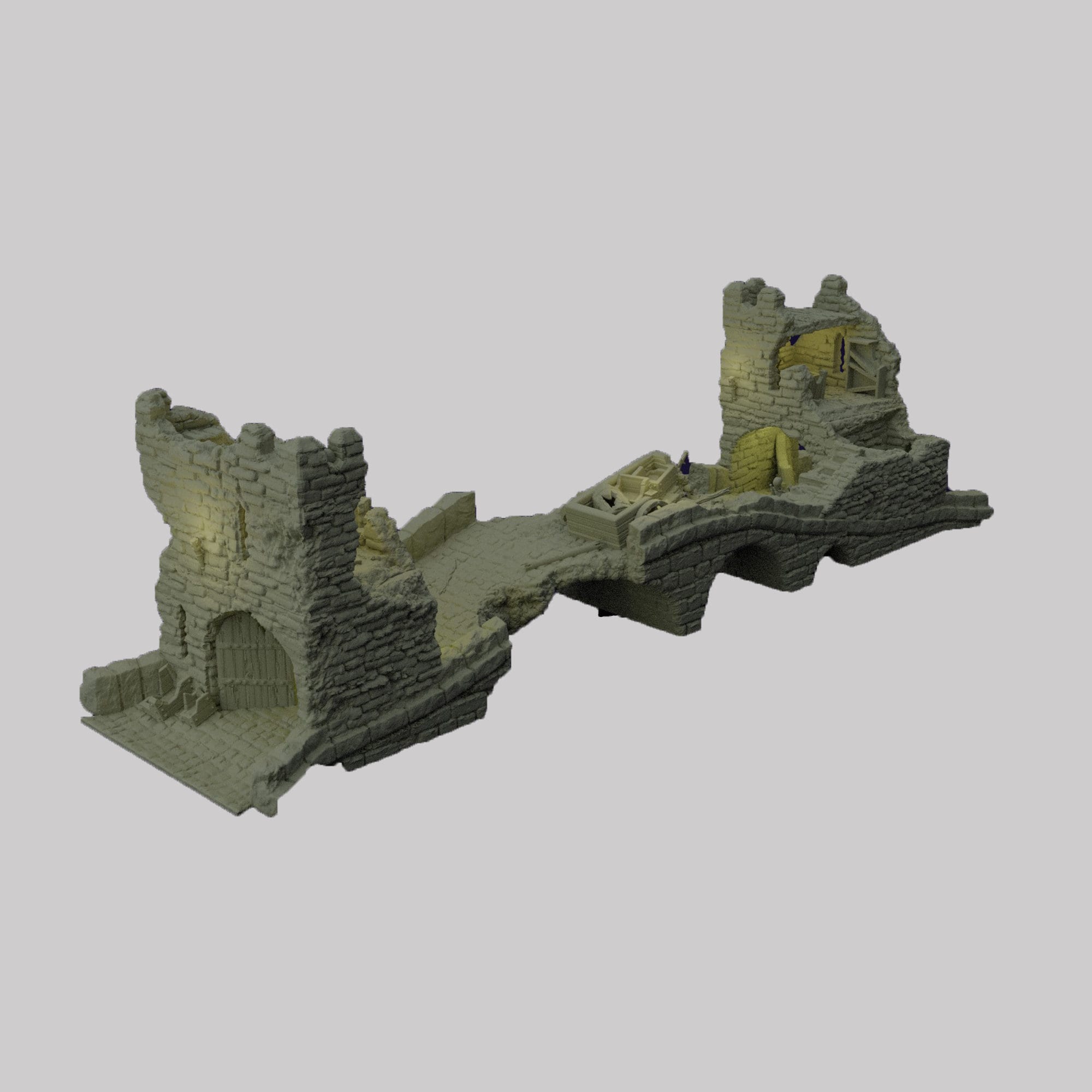 Patrol Bridge Ruins Terrain for Dungeons and Dragons, Dnd Ruined Bridge ...