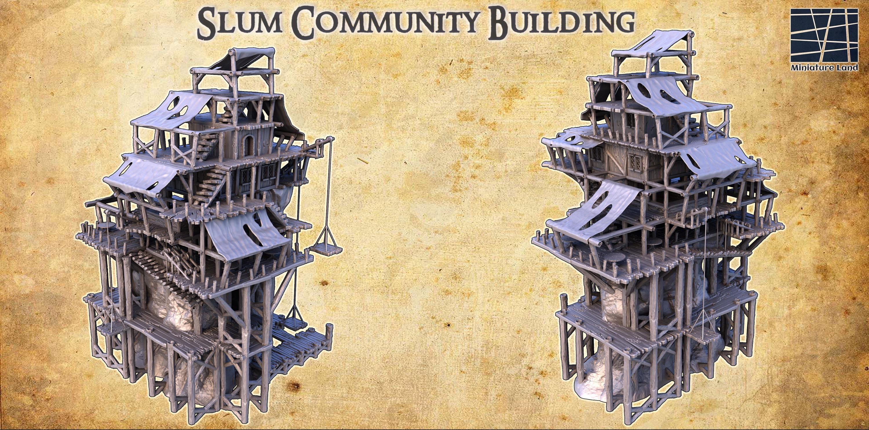 Slum Community Building | 3D Printed Tabletop Terrain for Dnd & Rpg ...