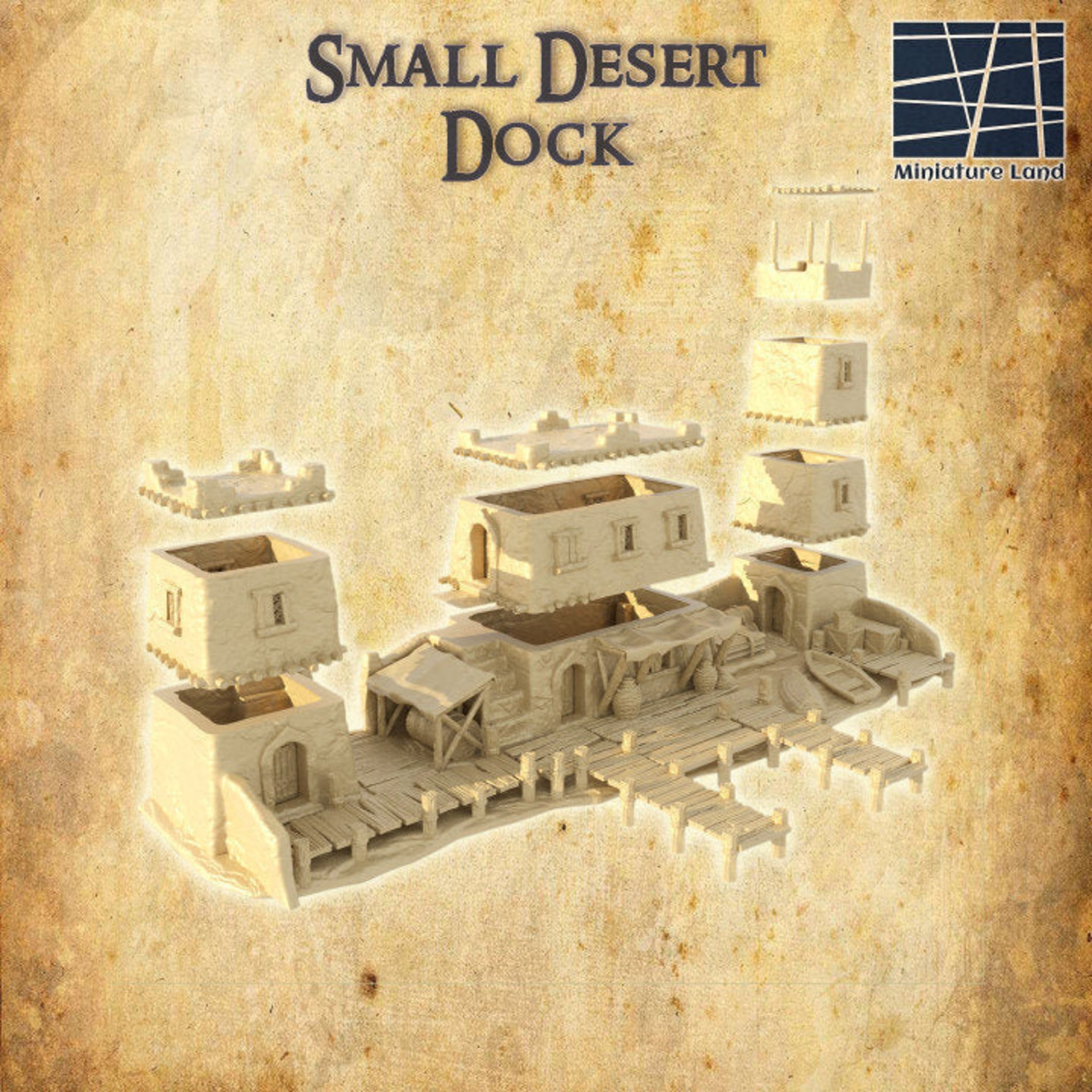 Small Desert Dock, Desert Dnd Terrain, Dnd Miniature Terrain ...