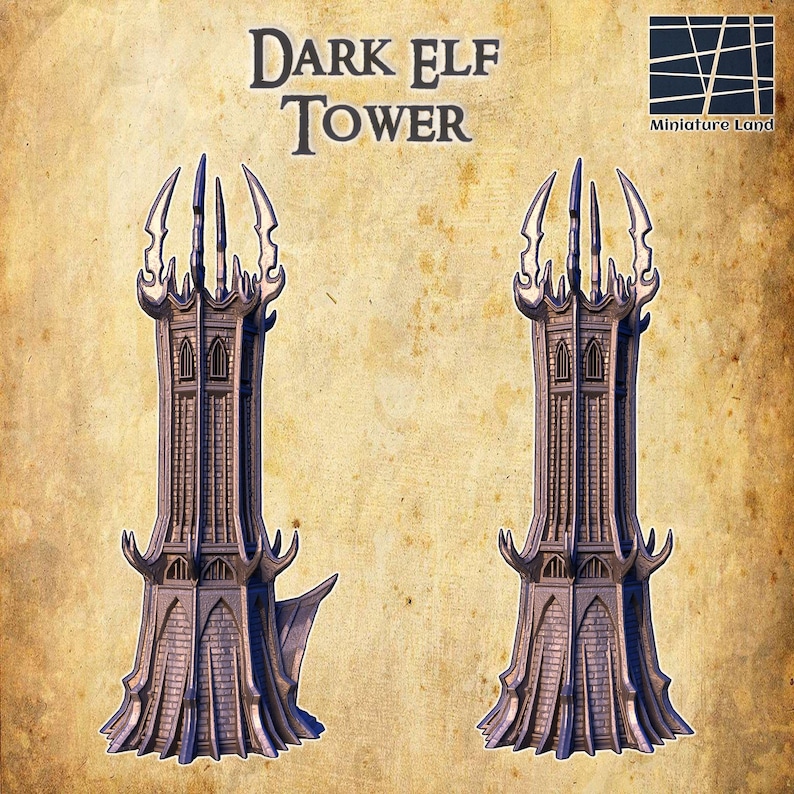 Dark Elf Tower | 3D Printed Tabletop Terrain for Dnd & RPG | Fantasy ...