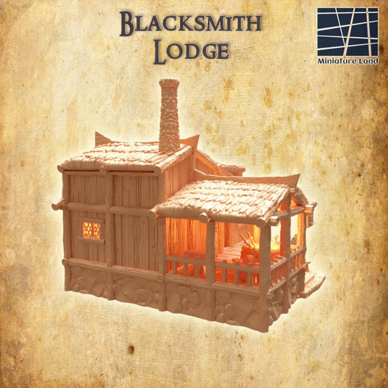 Blacksmith Lodge - Tabletop Terrain - Village Terrain - Etsy
