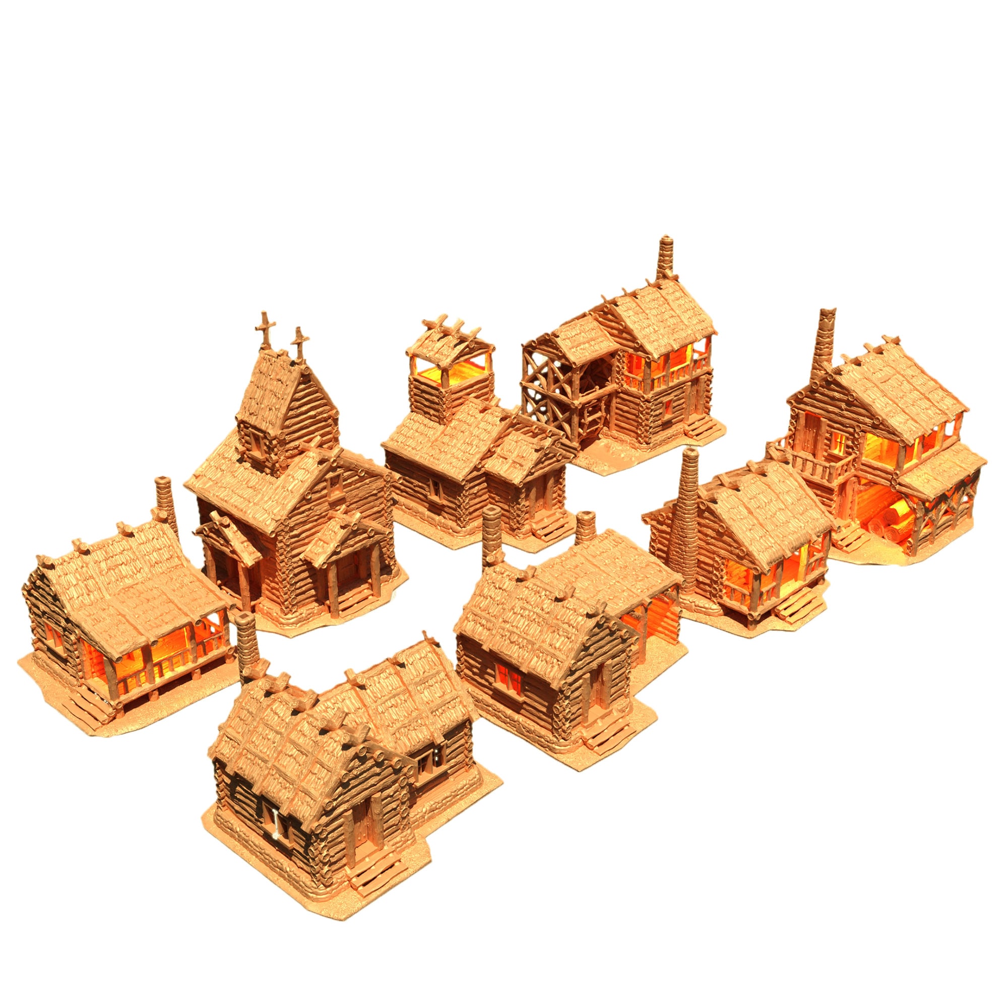 Forest Cabins Collection Dnd Terrain, 8 Log Cabin Style Buildings ...