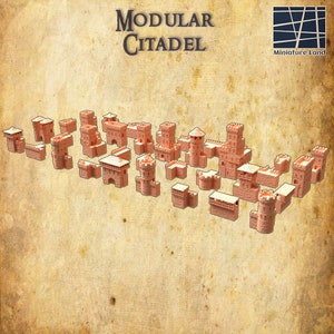 Dnd Modular Citadel Mega Terrain, Dnd Medieval Walled City (28mm ...