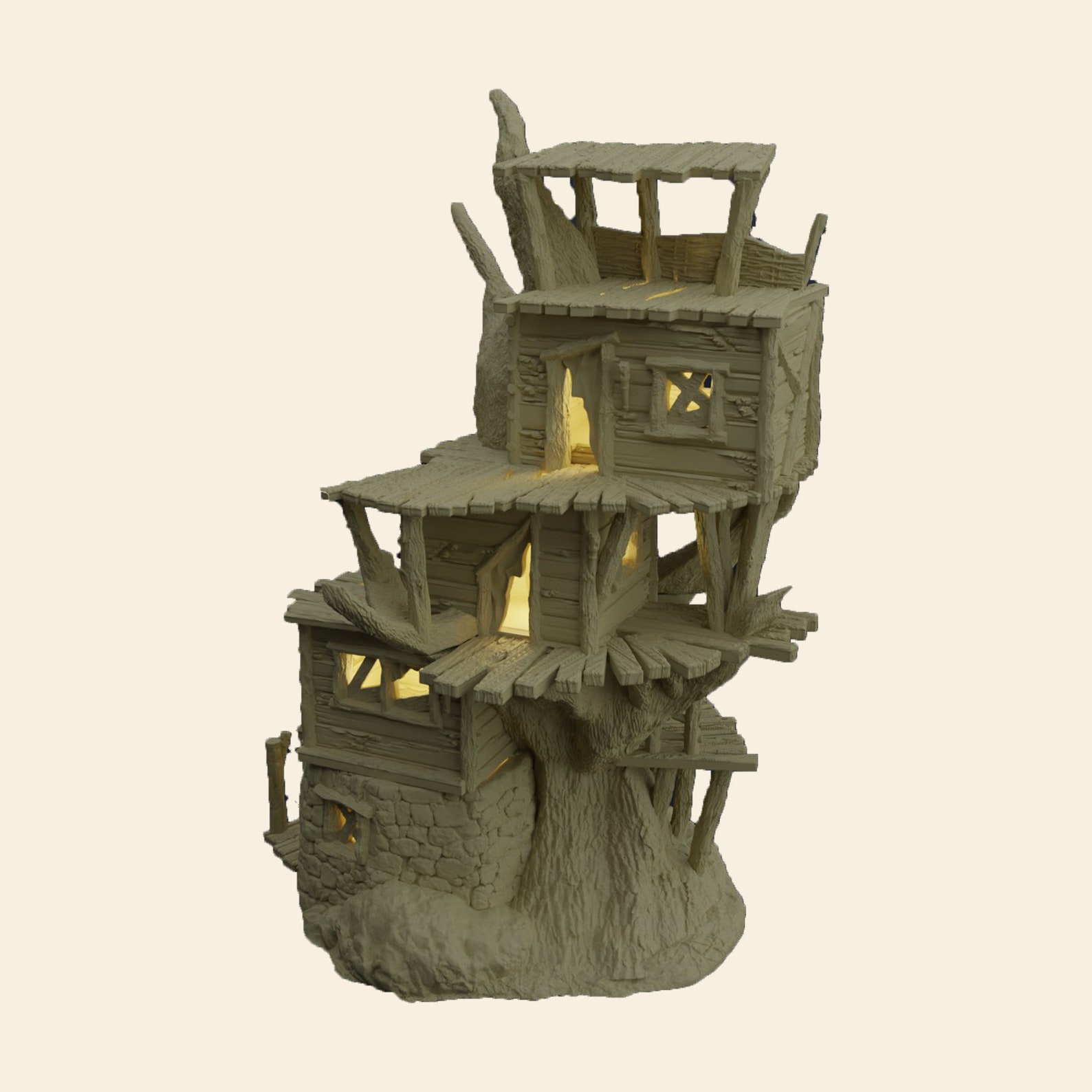 Tree Hovel Terrain for Dnd, Treehouse Dnd Terrain, Dungeons and Dragons ...