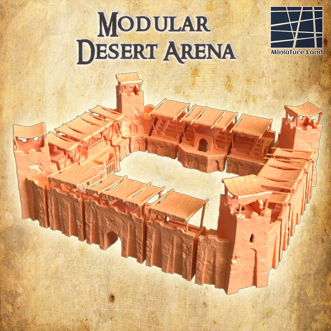 3D Printed Modular Desert Arena – Fantasy Tabletop Terrain for Dnd, RPG ...