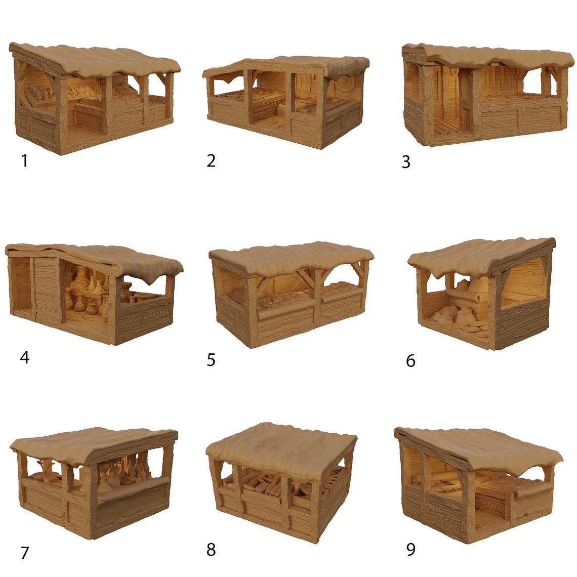 Grand Marketplace Terrain W/ Market Stalls, Dnd Marketplace W/ Market ...
