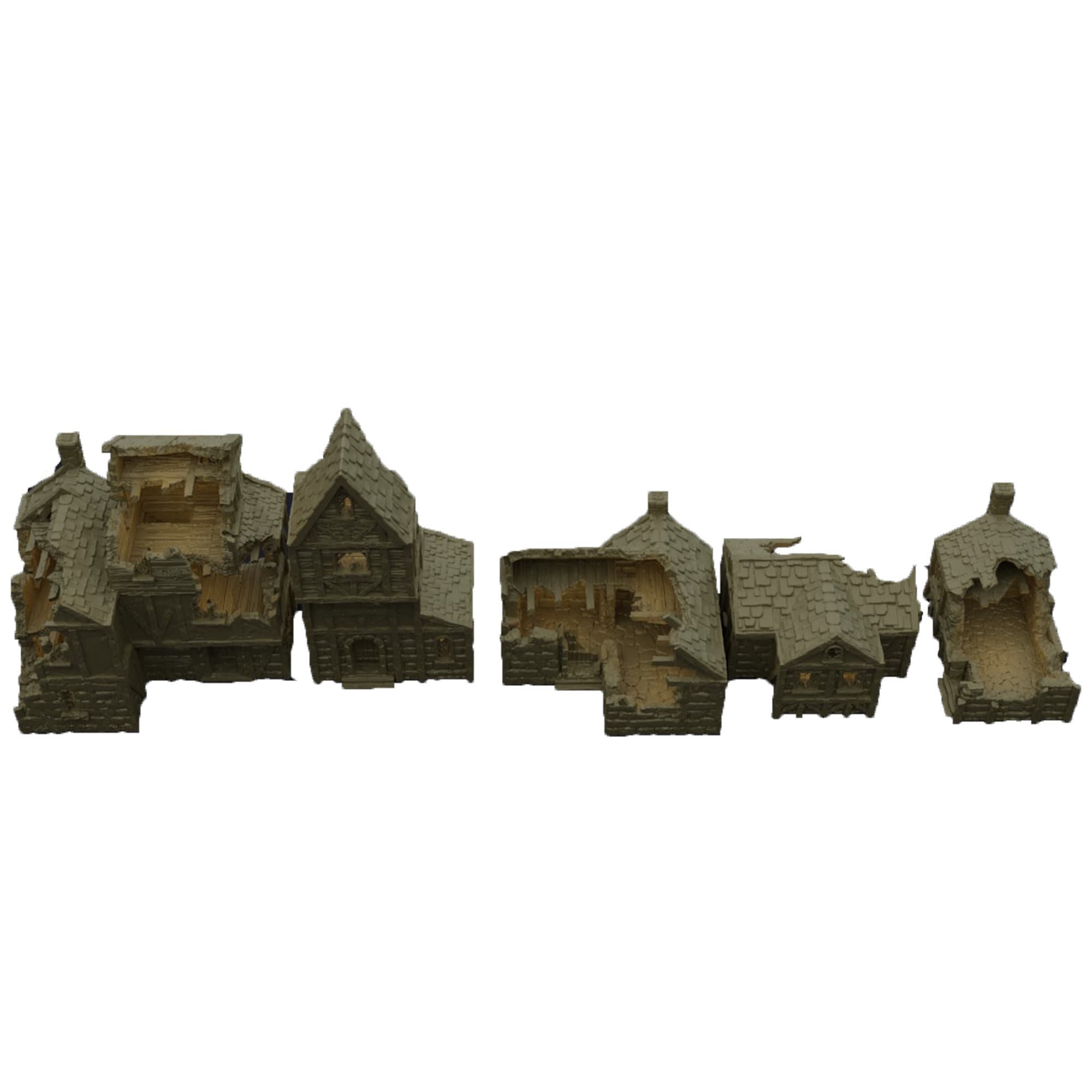 Ruined Village Medieval Terrain, Dnd Destroyed Village, Miniatureland ...