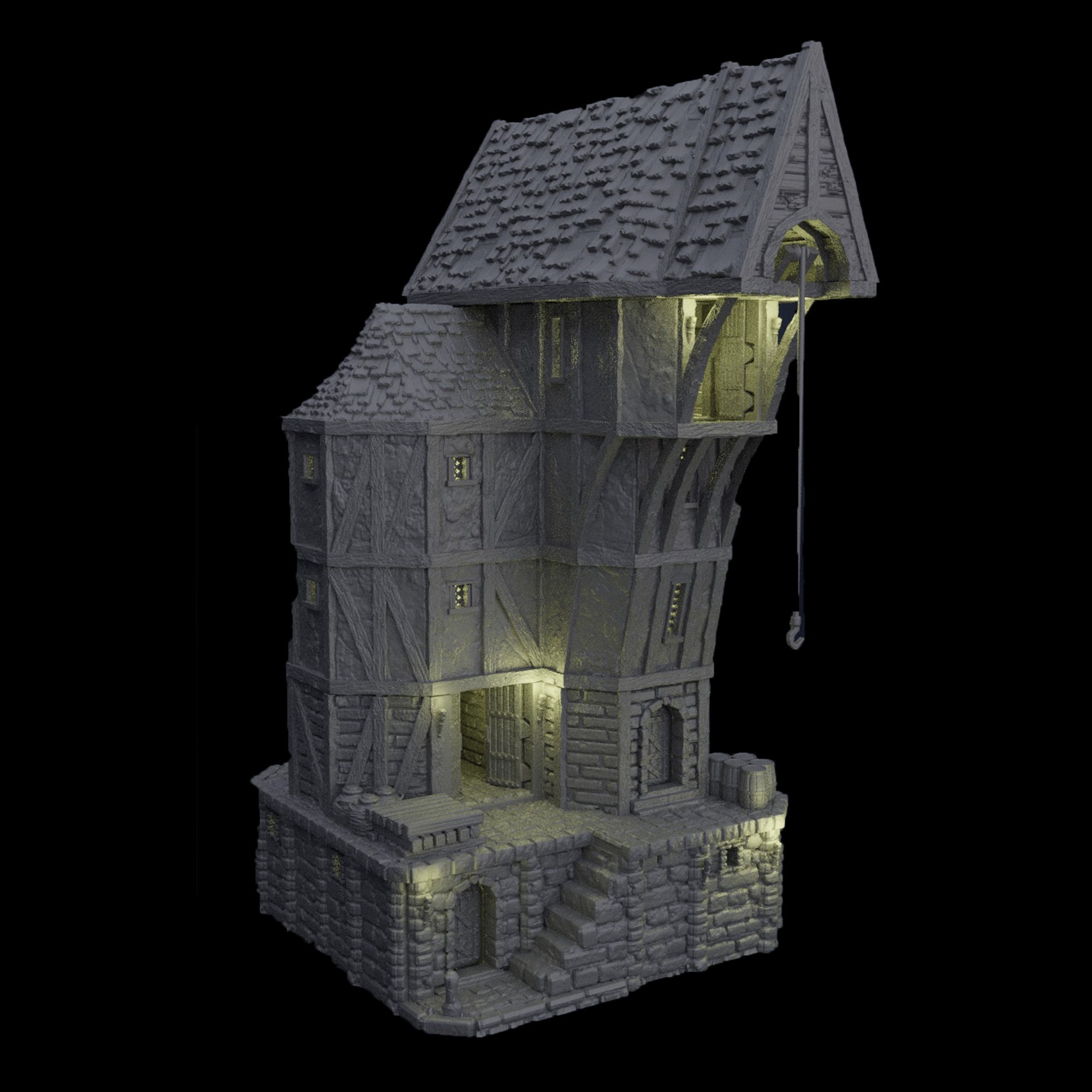 Seaside Warehouse Dnd Terrain for 28mm, 15mm, 32mm Miniatures, Dnd Dock ...