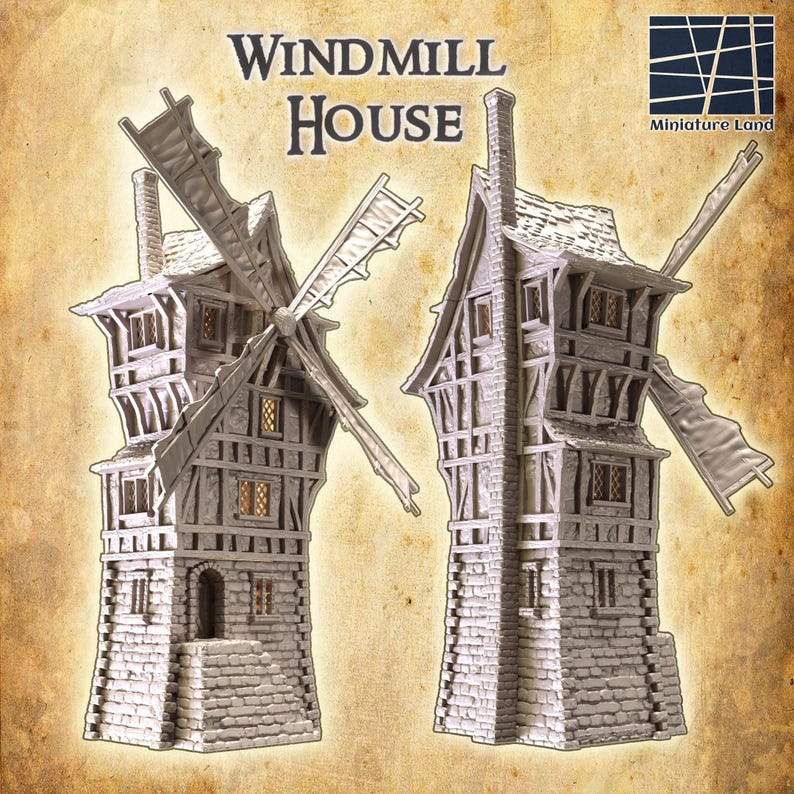 Windmill House | 3D Printed Fantasy Tabletop Terrain for Dnd & RPG ...