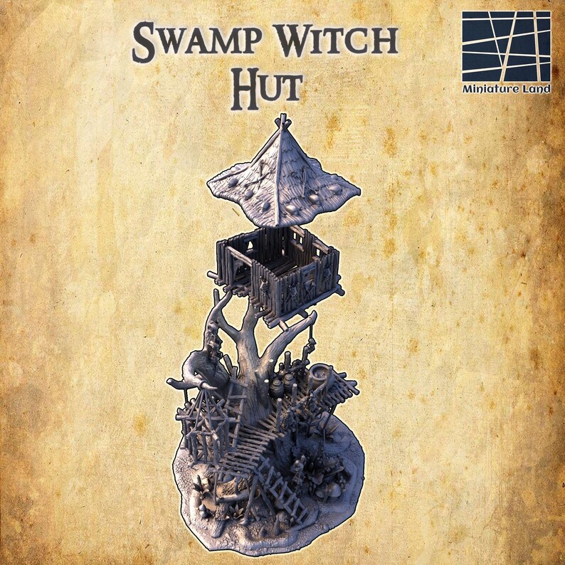 Swamp Witch Hut | 3D Printed Fantasy Terrain for Dnd & Tabletop RPG ...